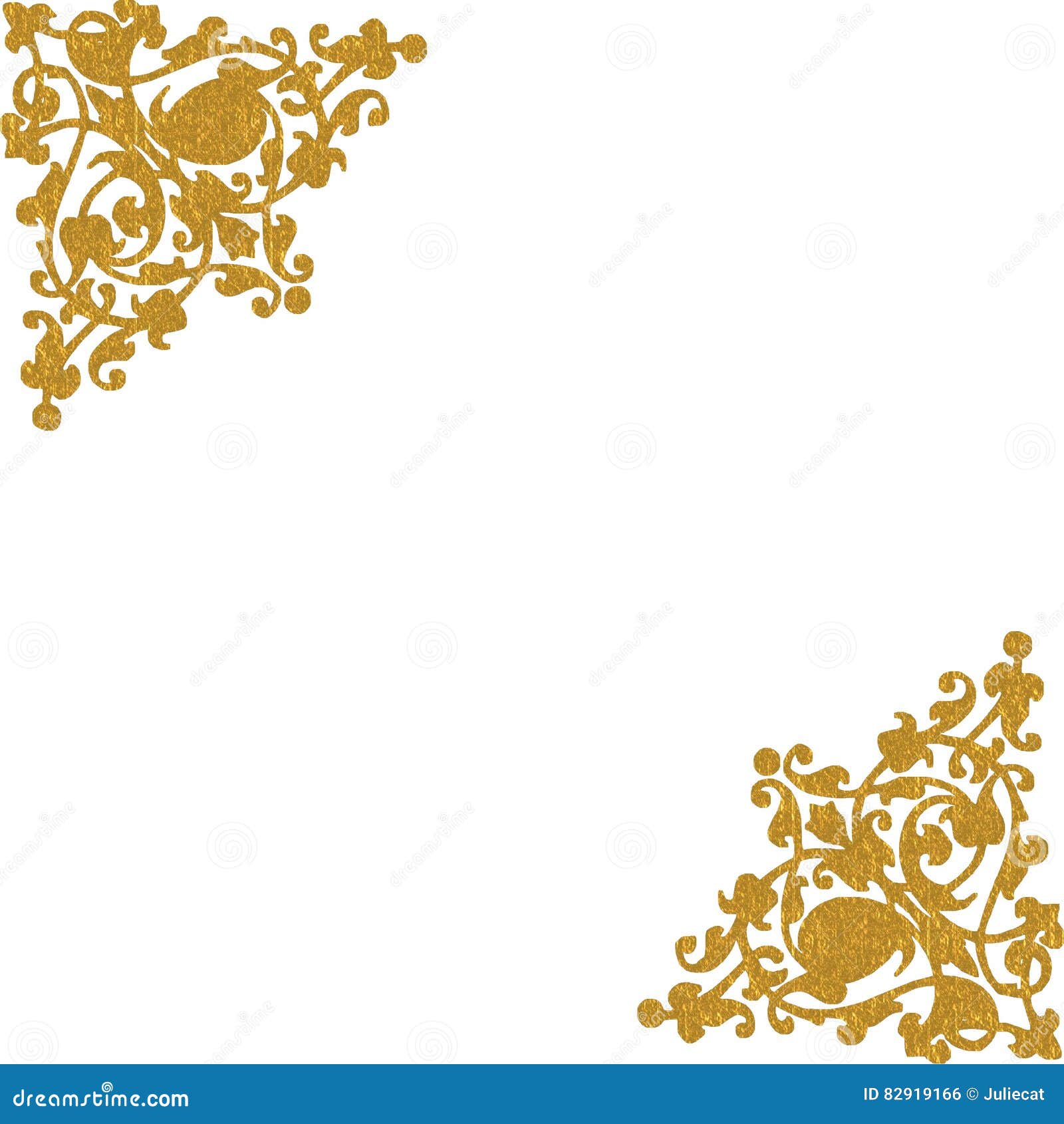 GOLD DECORATIVE CORNERS stock illustration. Illustration of retro ...