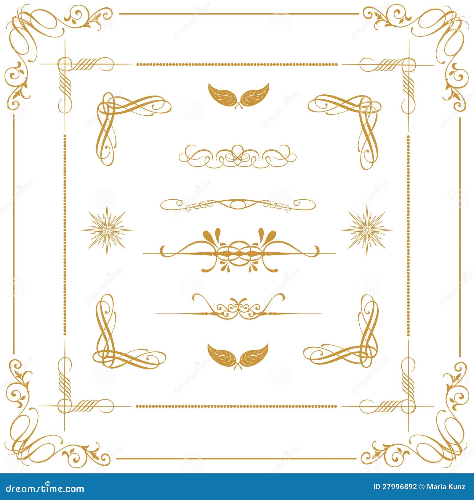 Gold decorative elements stock illustration. Illustration of decor ...