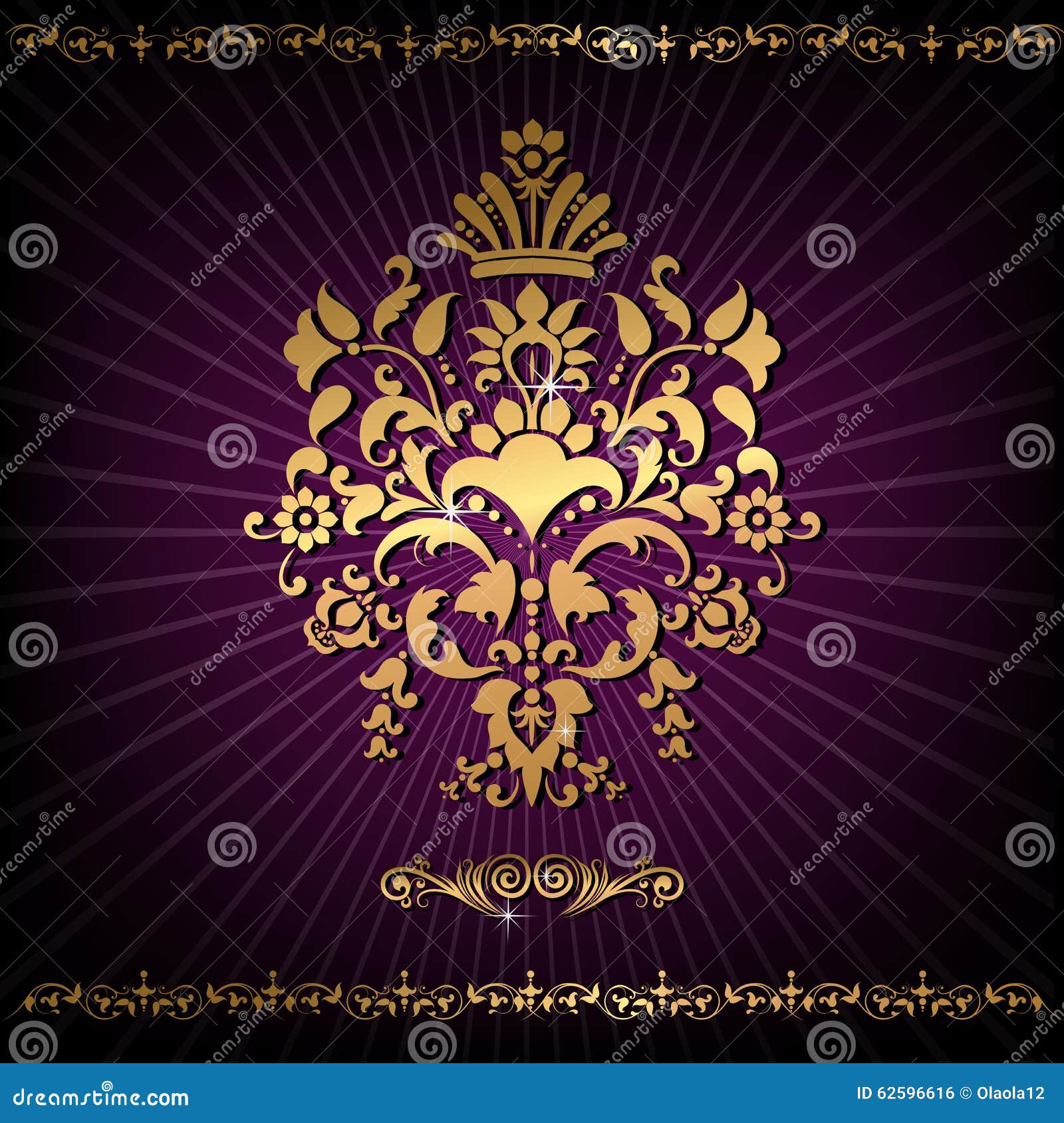 Gold decorative pattern stock vector. Illustration of antique - 62596616