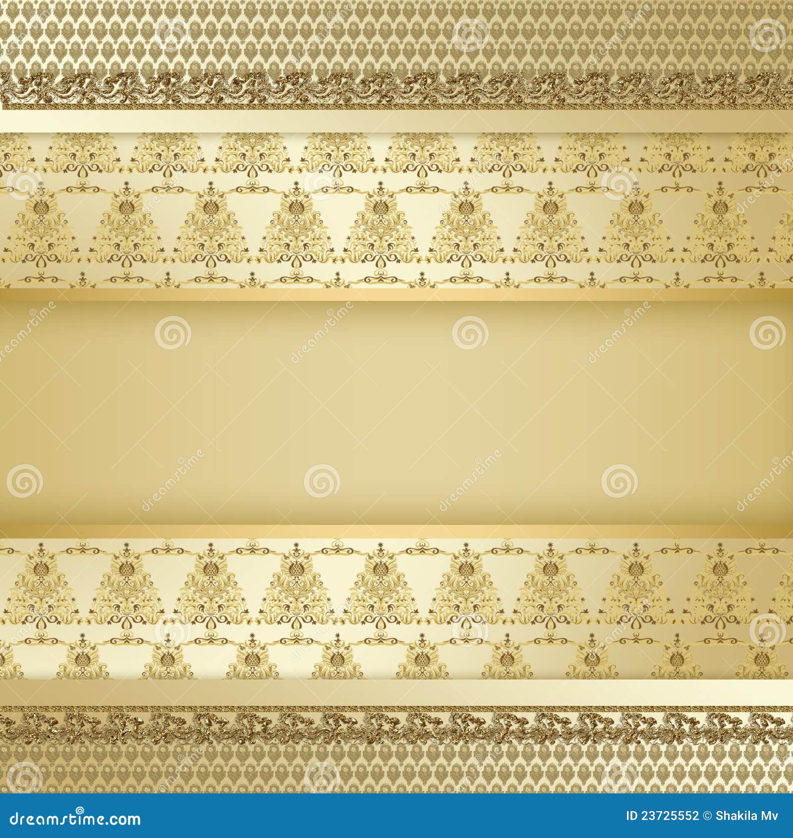 Gold Decorative Tree Background Stock Illustration - Illustration of ...