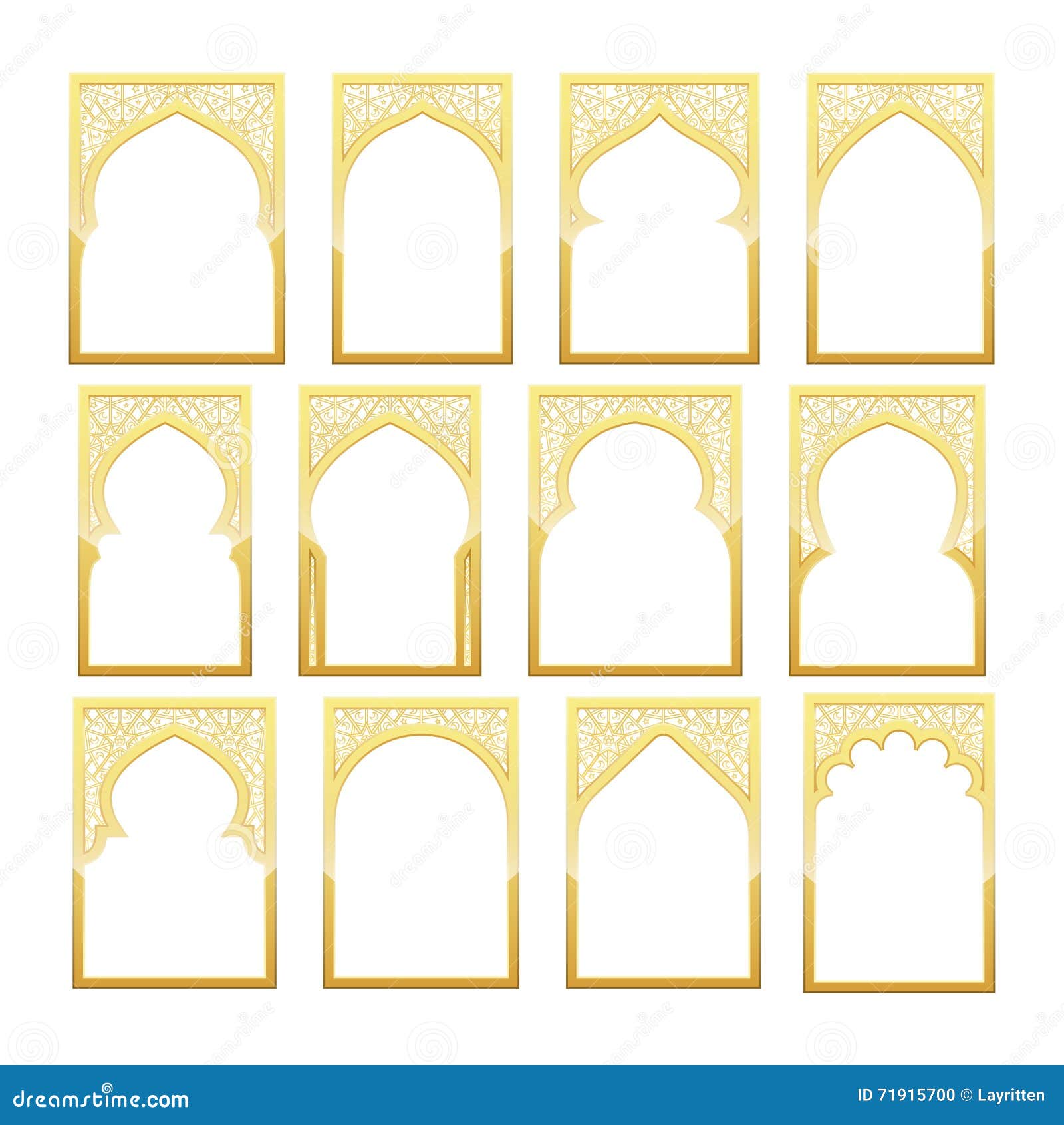 Gold Design Arab Window Ramadan Kareem. Stock Vector - Illustration of ...