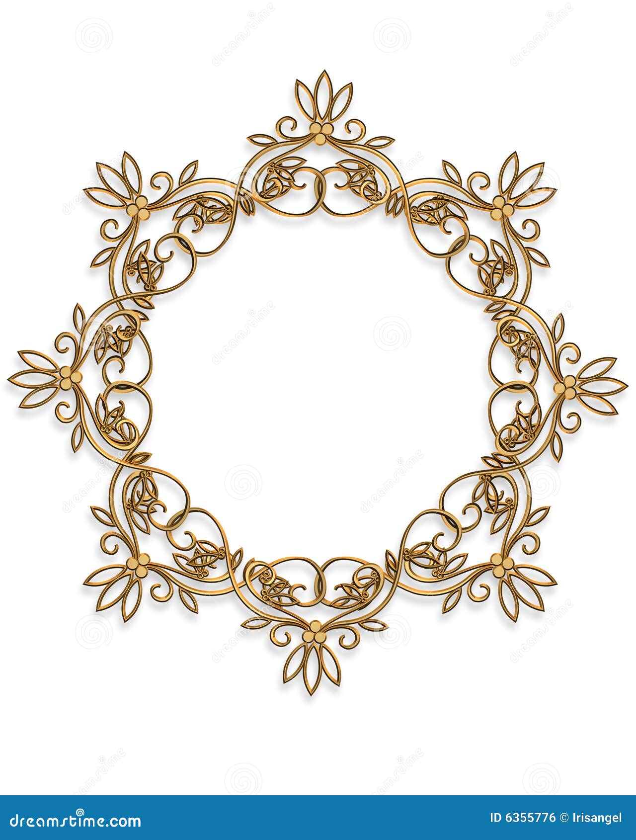Gold Design Element Frame Round Stock Illustration - Illustration of ...
