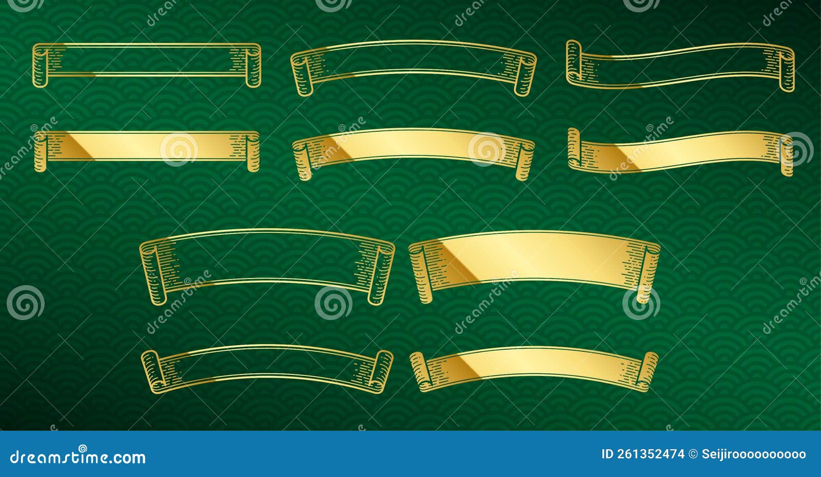A Gold Design Horizontal Label Set Stock Vector - Illustration of ...