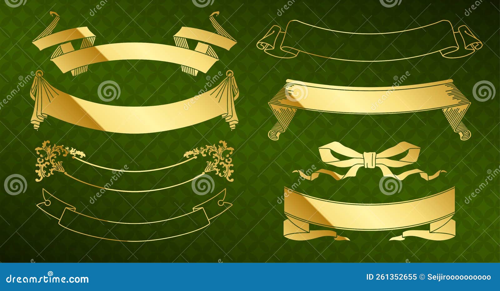 A Gold Design Horizontal Label Set Stock Vector - Illustration of ...