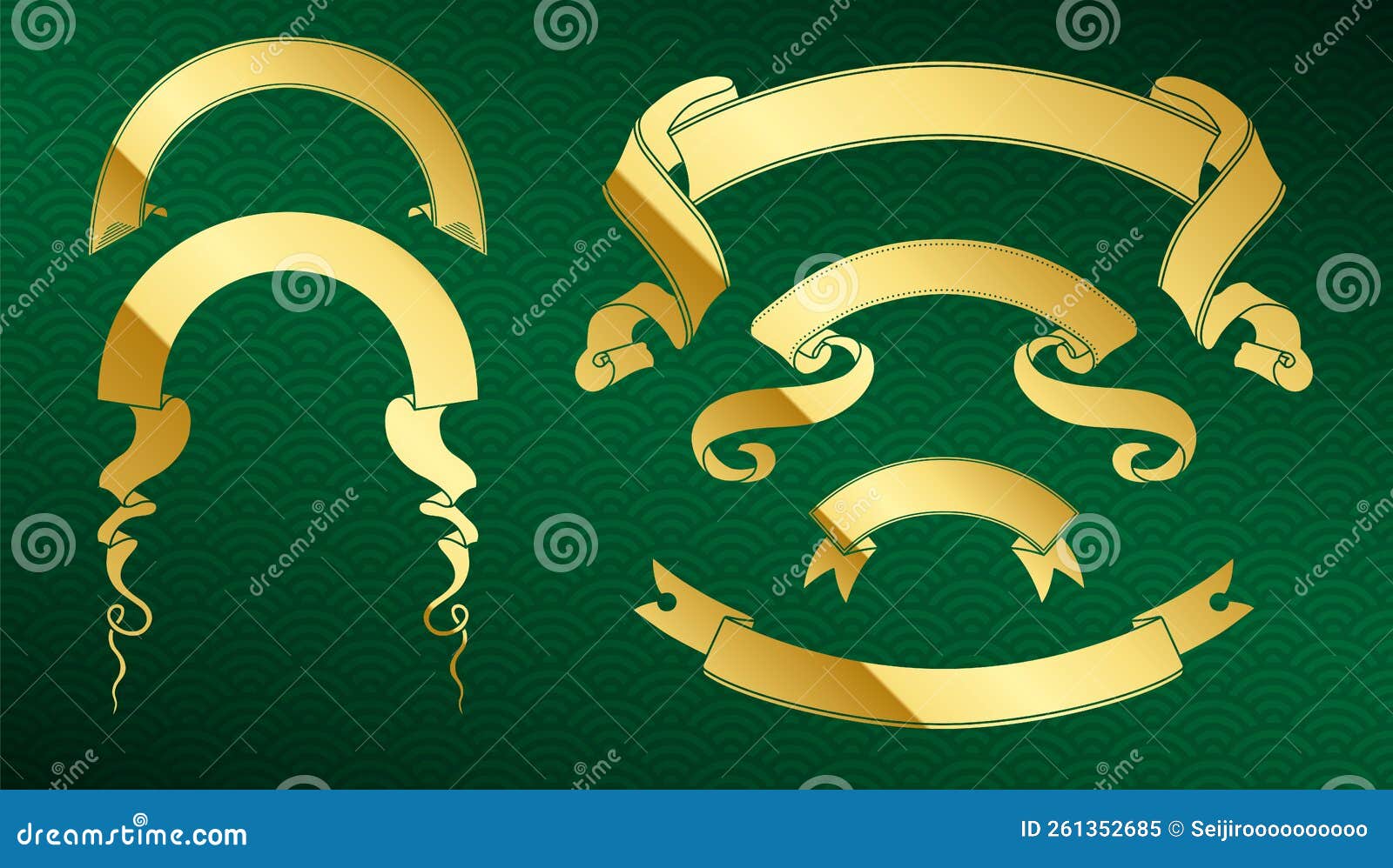 A Gold Design Horizontal Label Set Stock Vector - Illustration of asian ...