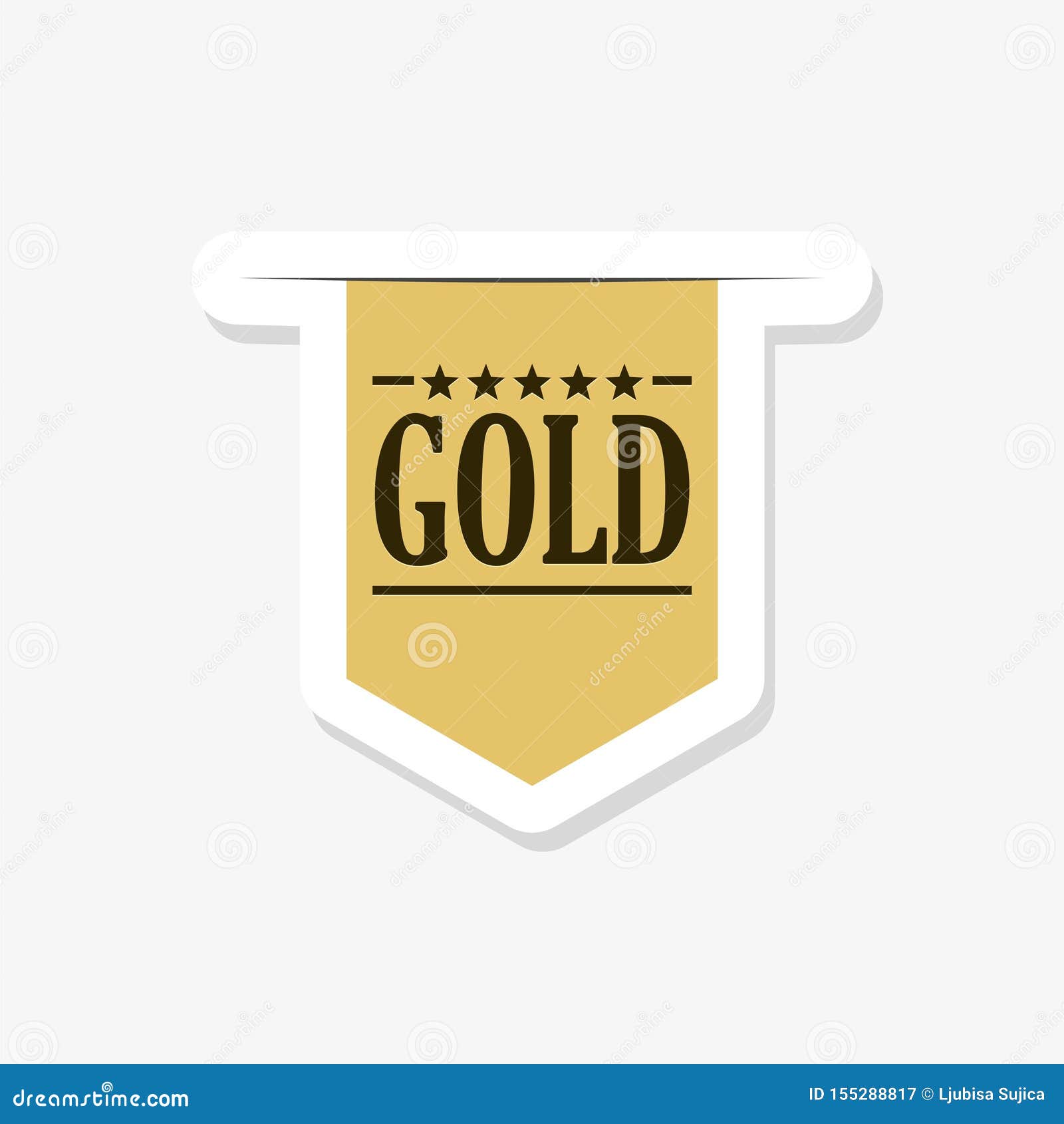 Gold Design Label, Certificate Sticker Stock Vector - Illustration of ...