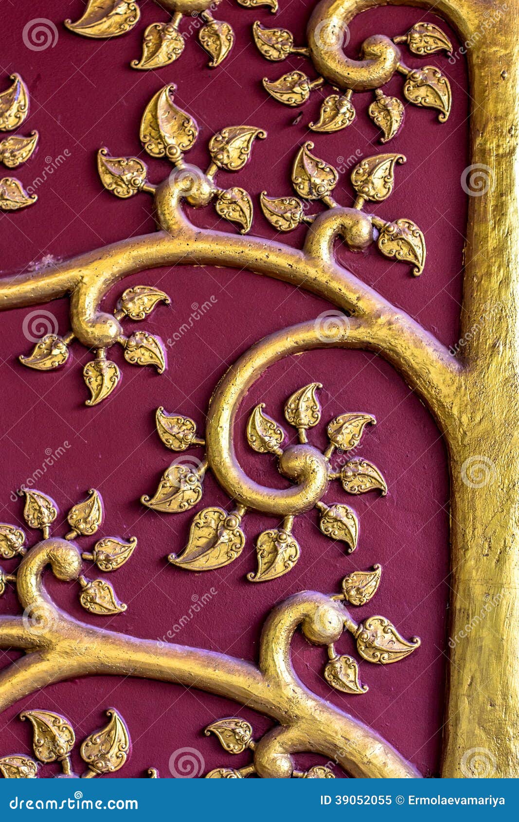 The Gold Design Tree of Thai Style Stock Image - Image of asia ...