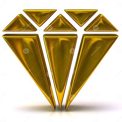 Gold diamond icon stock illustration. Illustration of crystal - 28564180