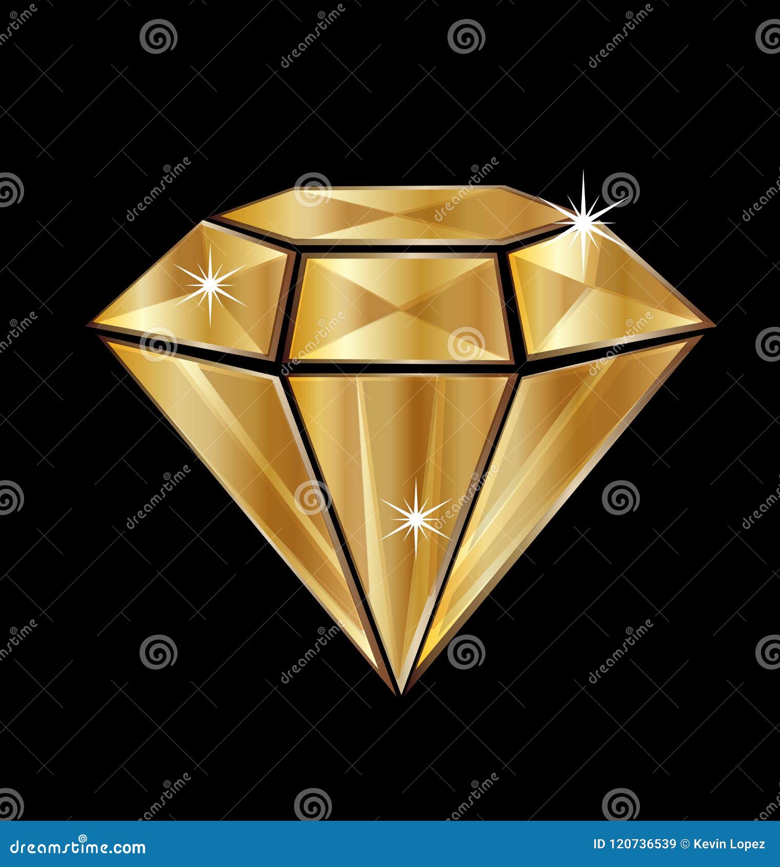 Gold Diamond Isolated Vector Stock Vector - Illustration of elegance ...