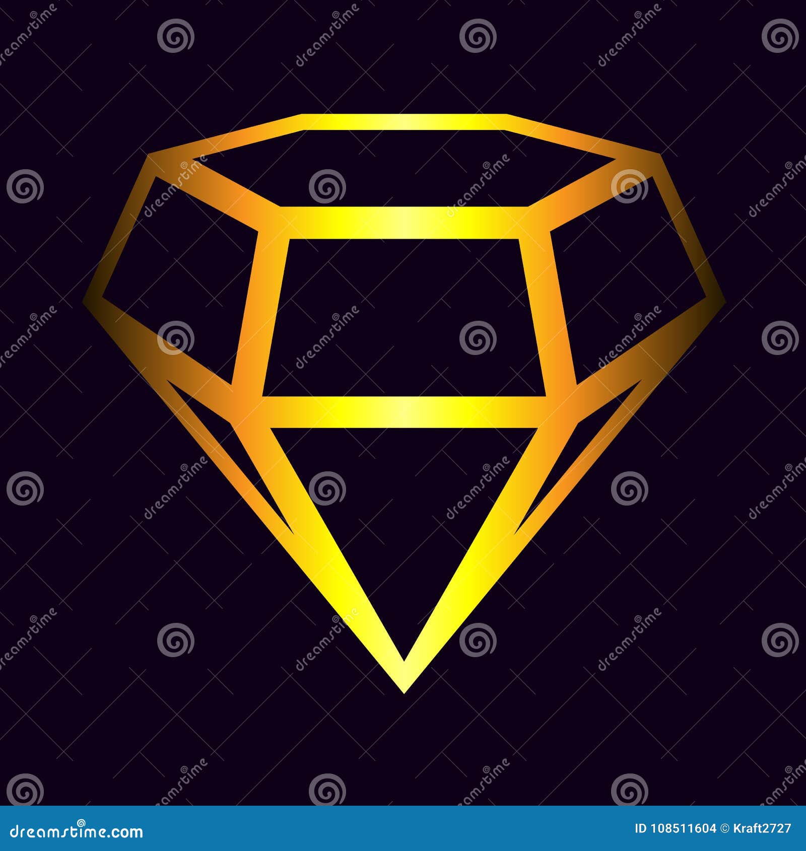 Gold diamond logo stock vector. Illustration of isolated - 108511604