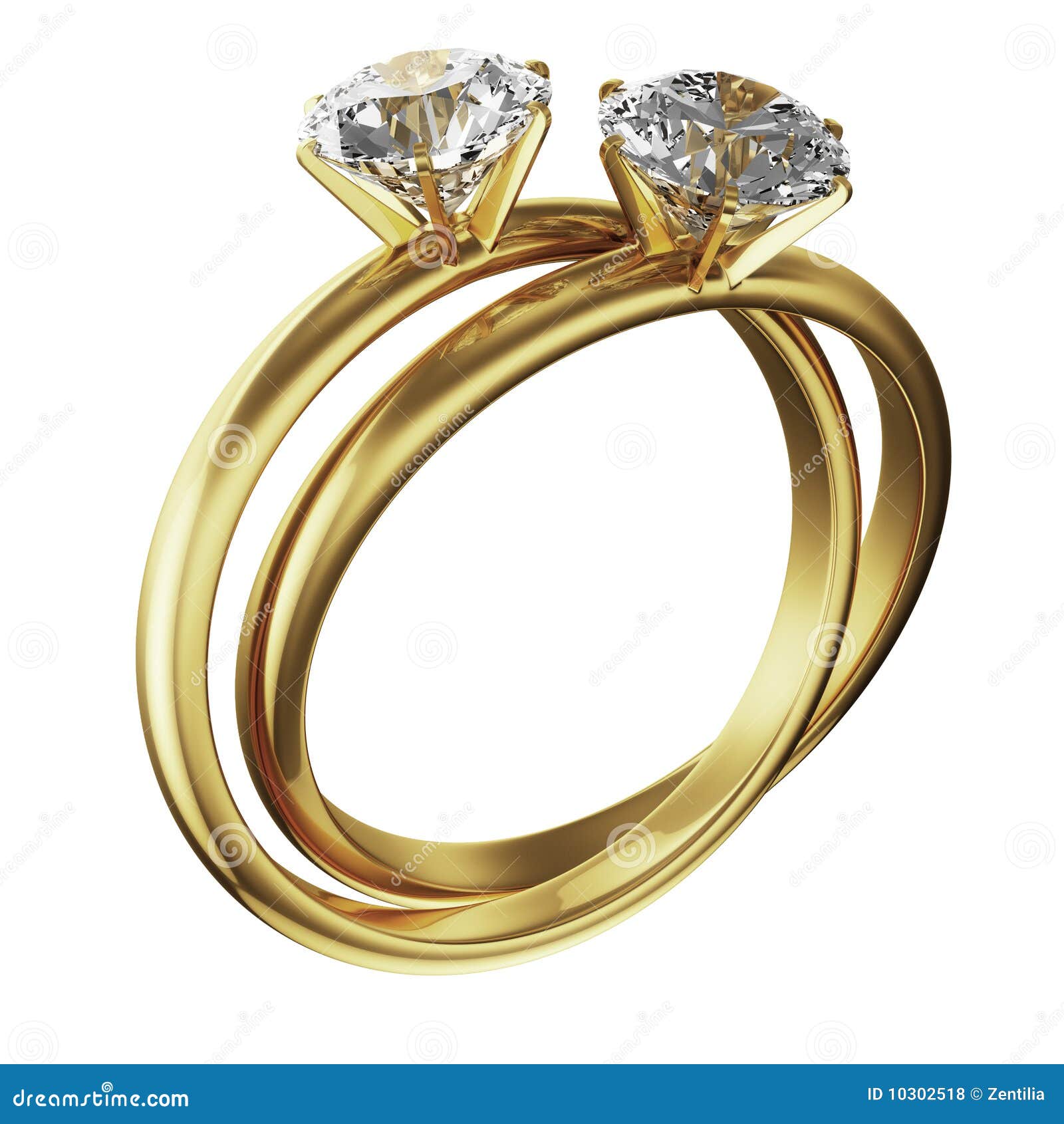 Gold Diamond Rings Intertwined Stock Illustration - Illustration of ...