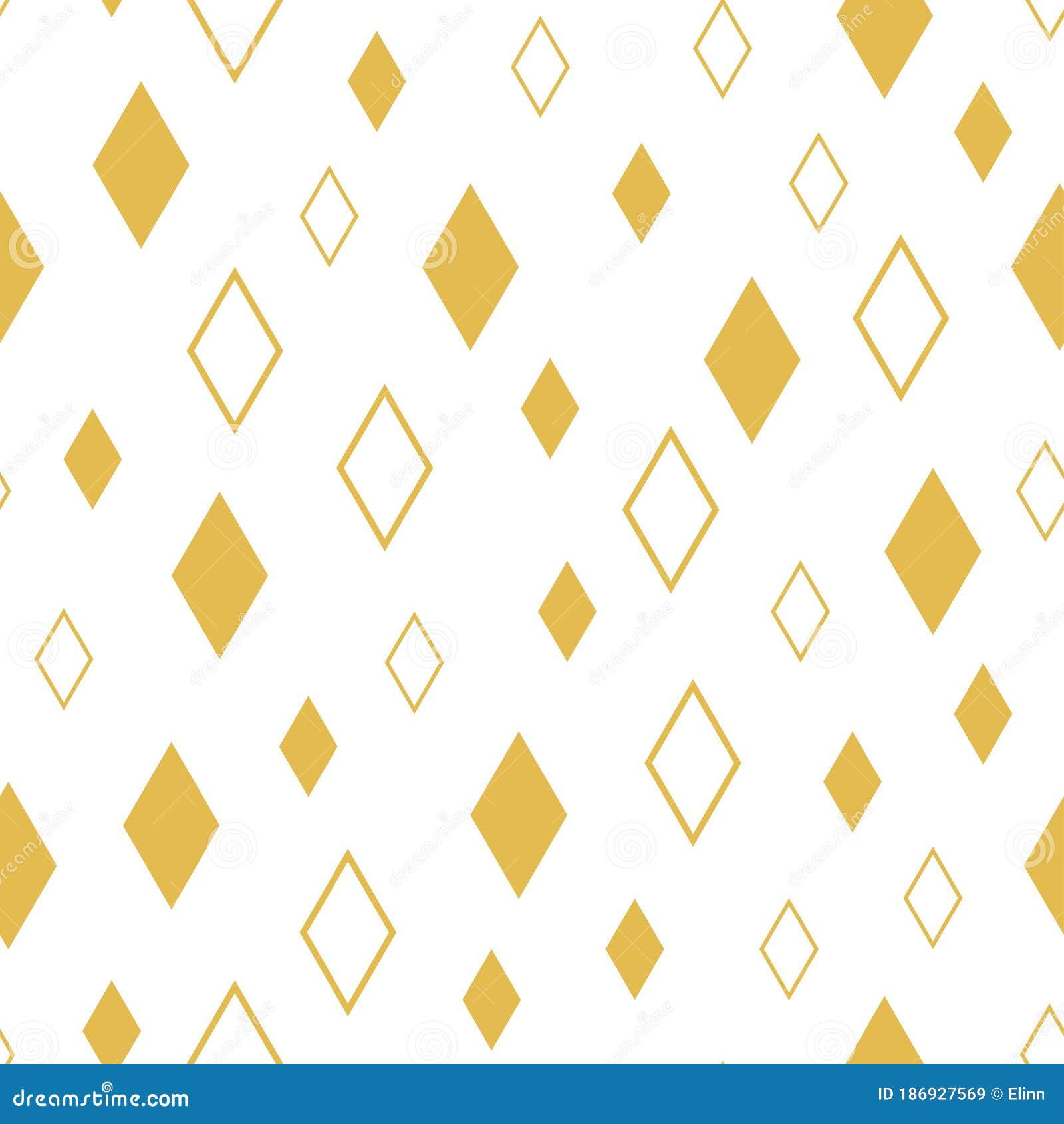 Gold Diamond Shapes Seamless Vector Pattern Stock Vector - Illustration ...
