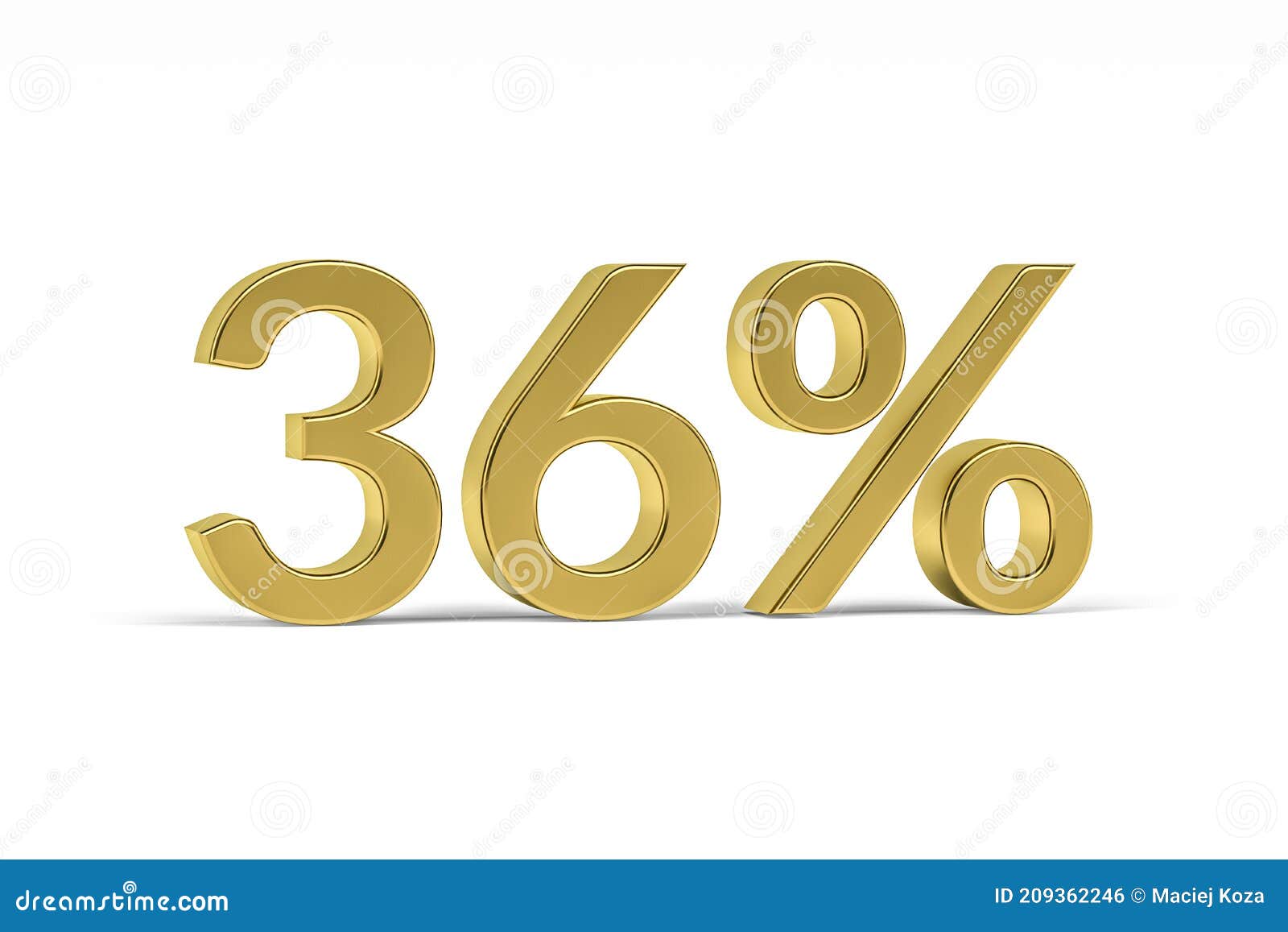 Gold Digit Thirty Six with Percent Sign - 36 Isolated on White Stock ...