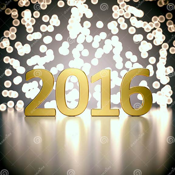 Gold 2016 Digits on Abstract Lights Background Stock Illustration ...