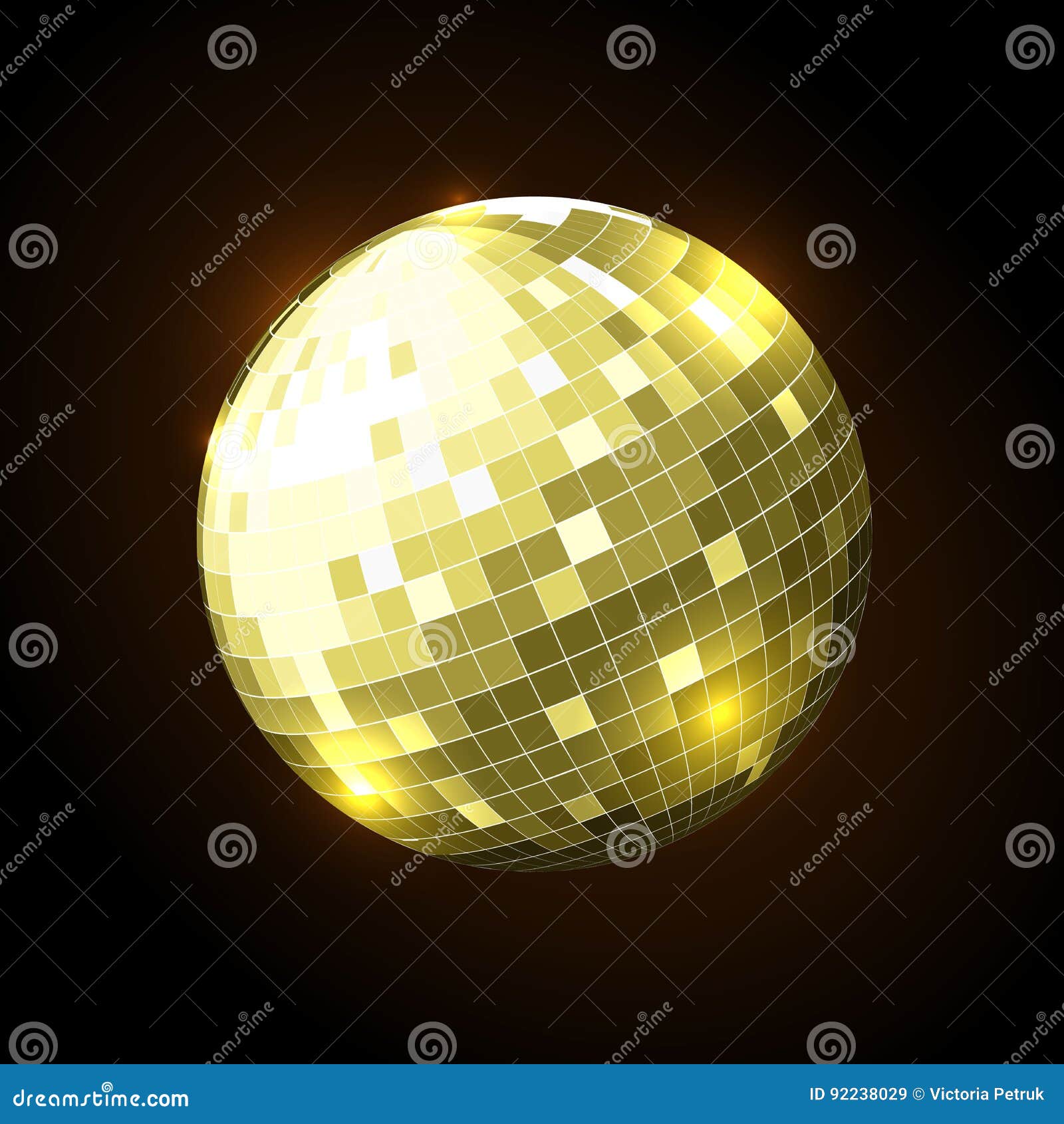 Gold disco ball stock vector. Illustration of black, gold - 92238029