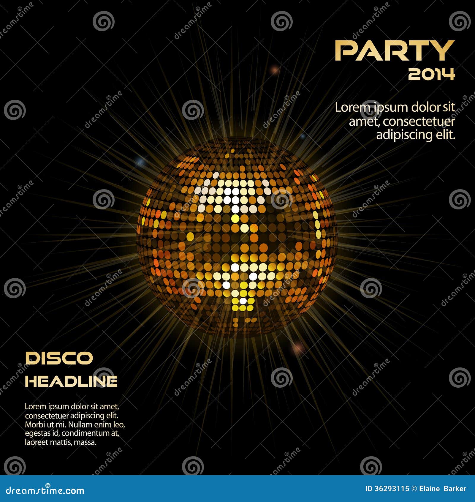 Gold Disco Ball Party Background Royalty-Free Stock Photo ...