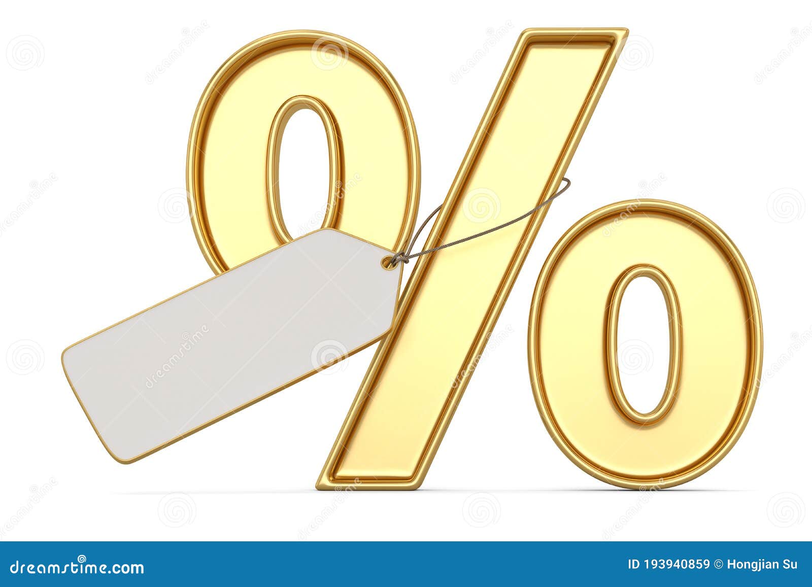 Gold Discount Symbol Isolated on White Background, 3D Render. 3D ...