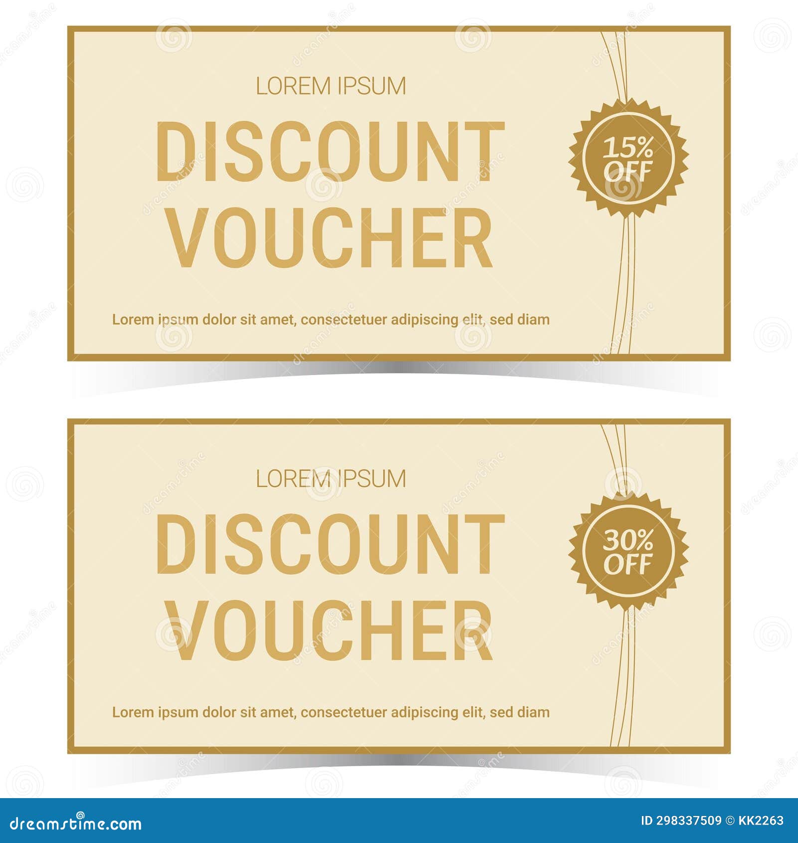 Gold Discount Voucher Templates Set Stock Illustration - Illustration ...