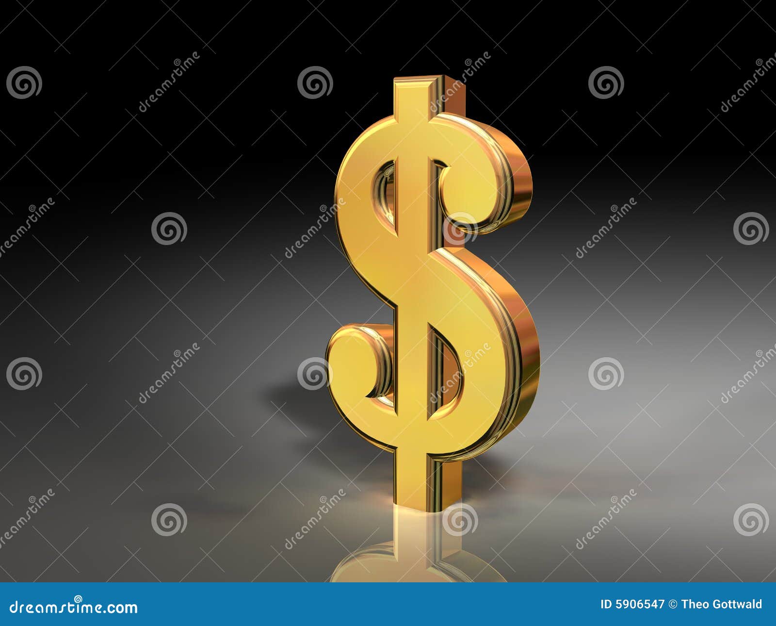 Gold dollar sign stock illustration. Illustration of dimensional - 5906547