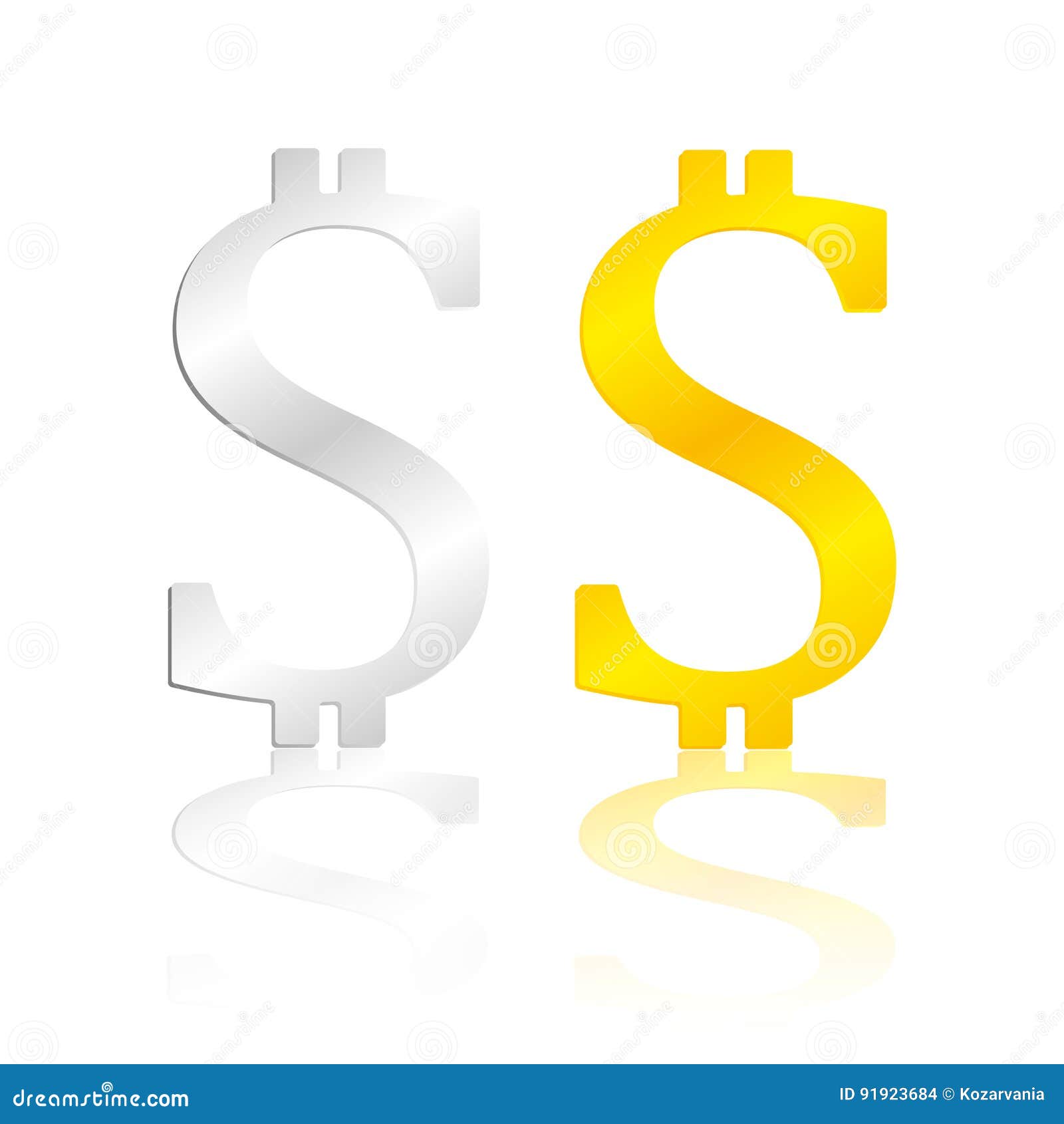Gold dollar sign stock vector. Illustration of money - 91923684
