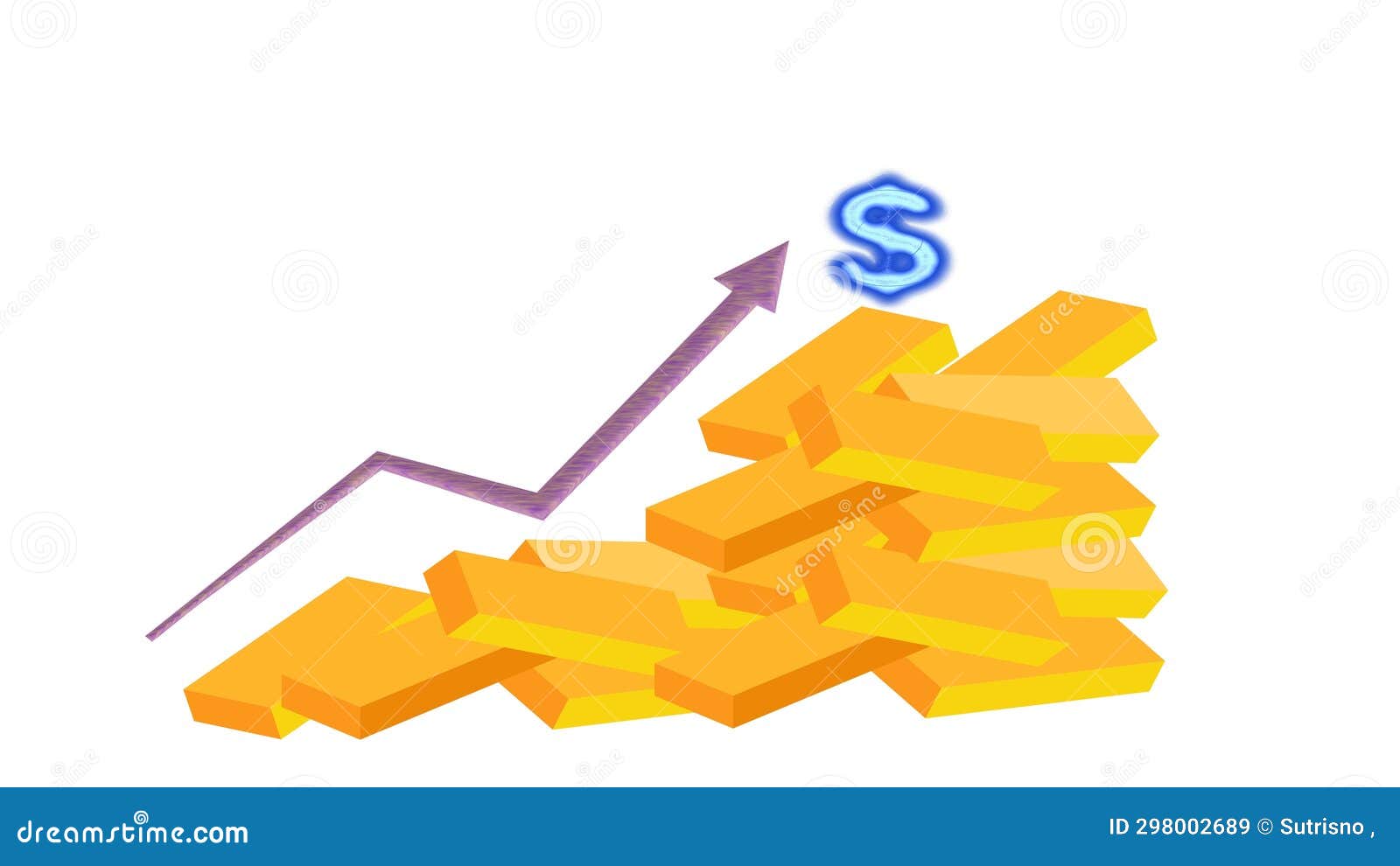 Gold and Dollar Value Financial Graph Illustration Design Stock ...
