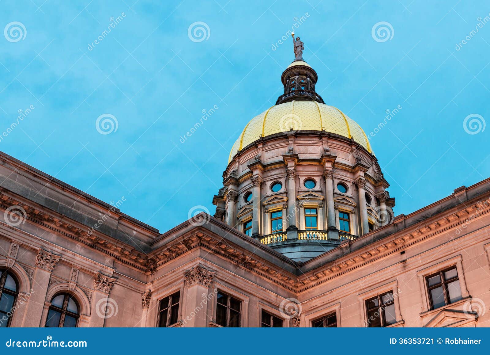 Gold Dome of Georgia Capitol Stock Image - Image of capitals, city ...