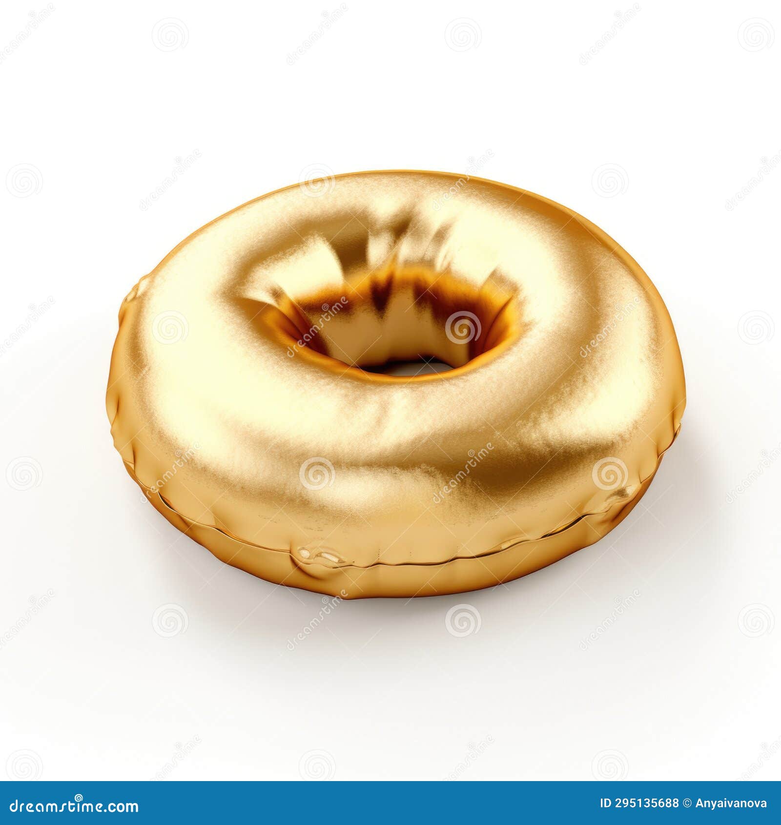 A Gold Donut on a White Surface Stock Illustration - Illustration of ...