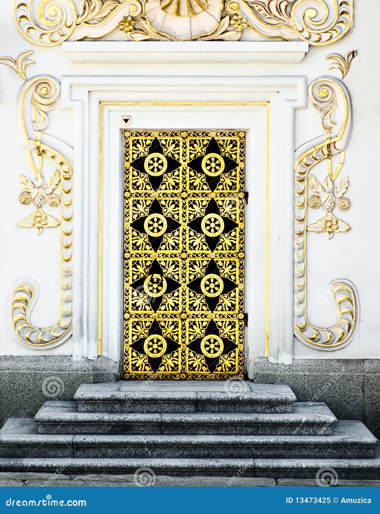 Gold door stock image. Image of closed, frame, enter - 13473425