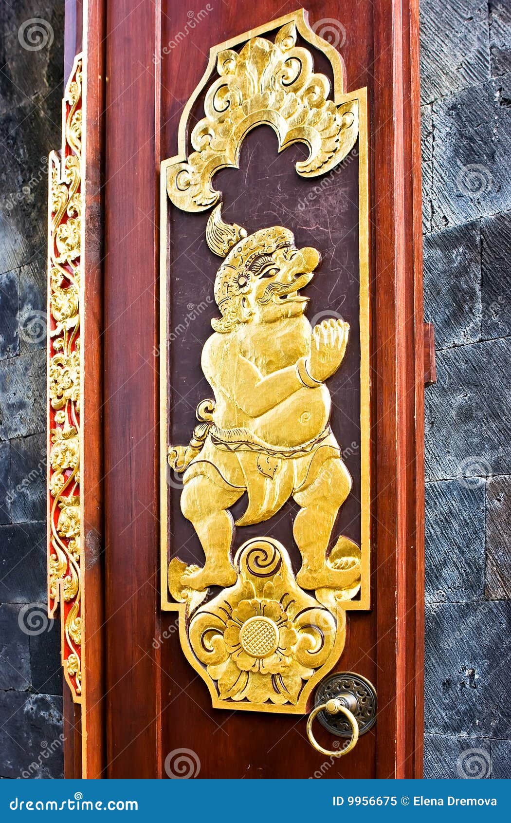 Gold Door in the Buddhist Temple Stock Image - Image of religion, door ...