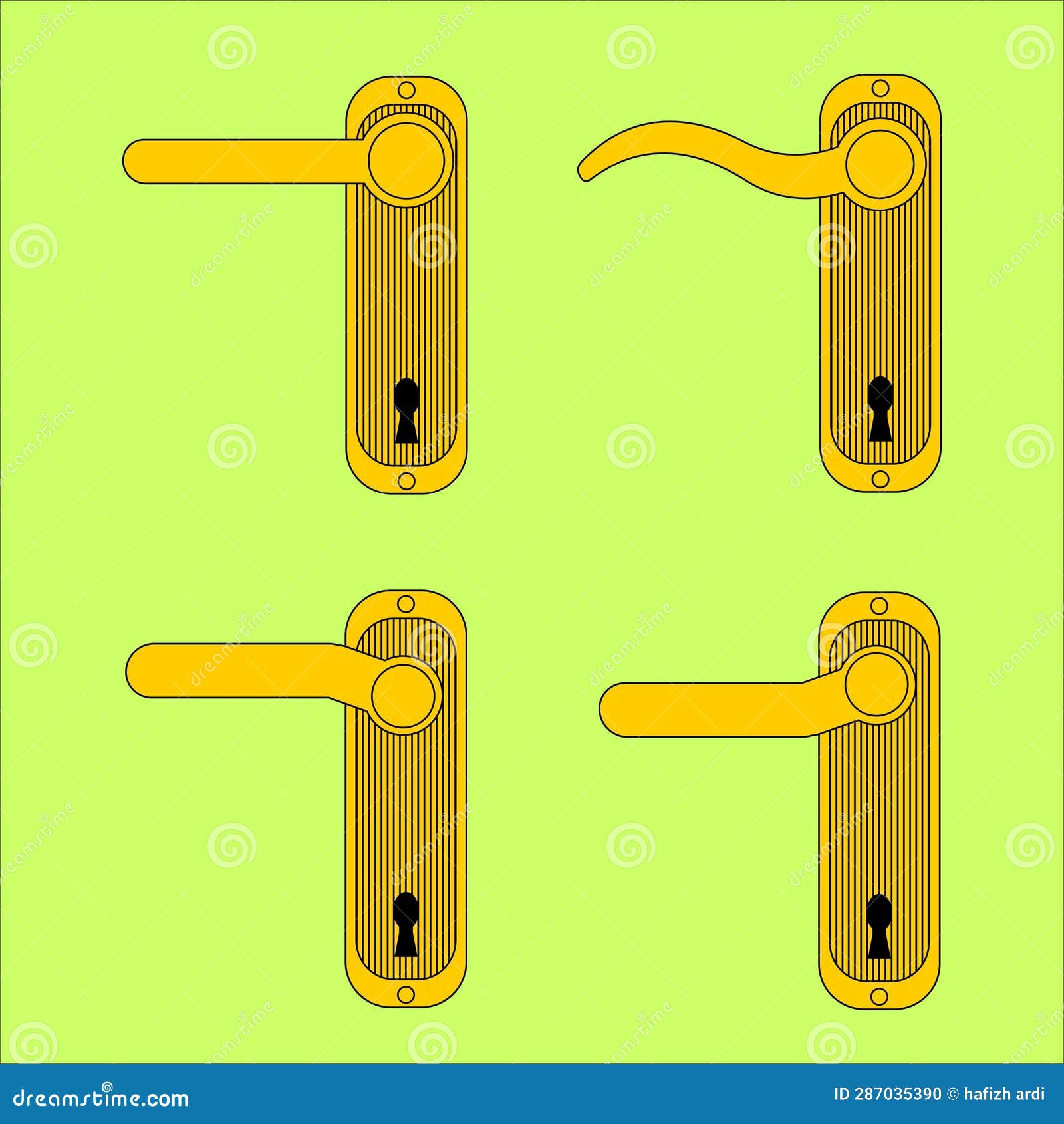 Gold Door Handle Illustration Vector Stock Vector - Illustration of ...