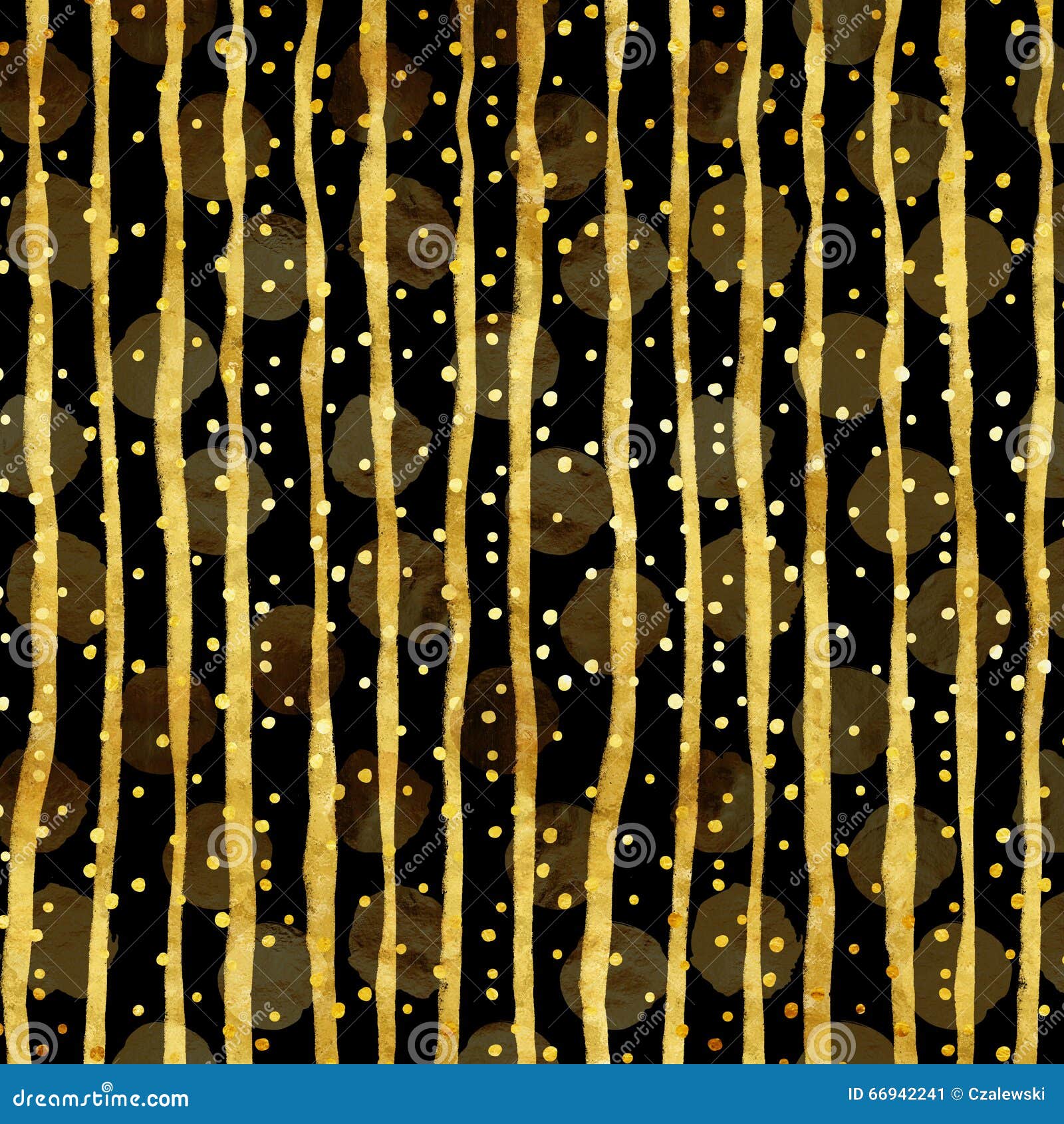 Gold Dots Faux Foil Metallic Stripes Pattern Stock Illustration ...