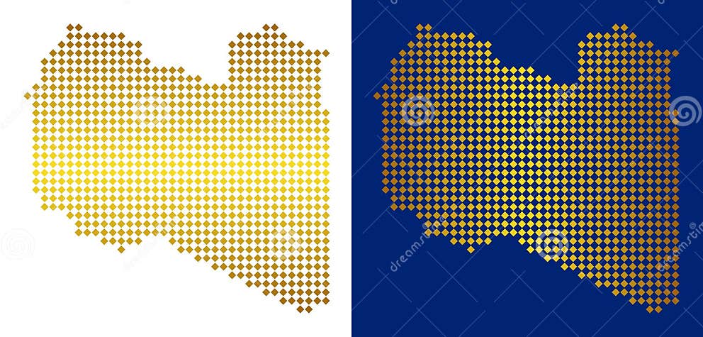 Golden Abstract Libya Map stock vector. Illustration of cartography ...