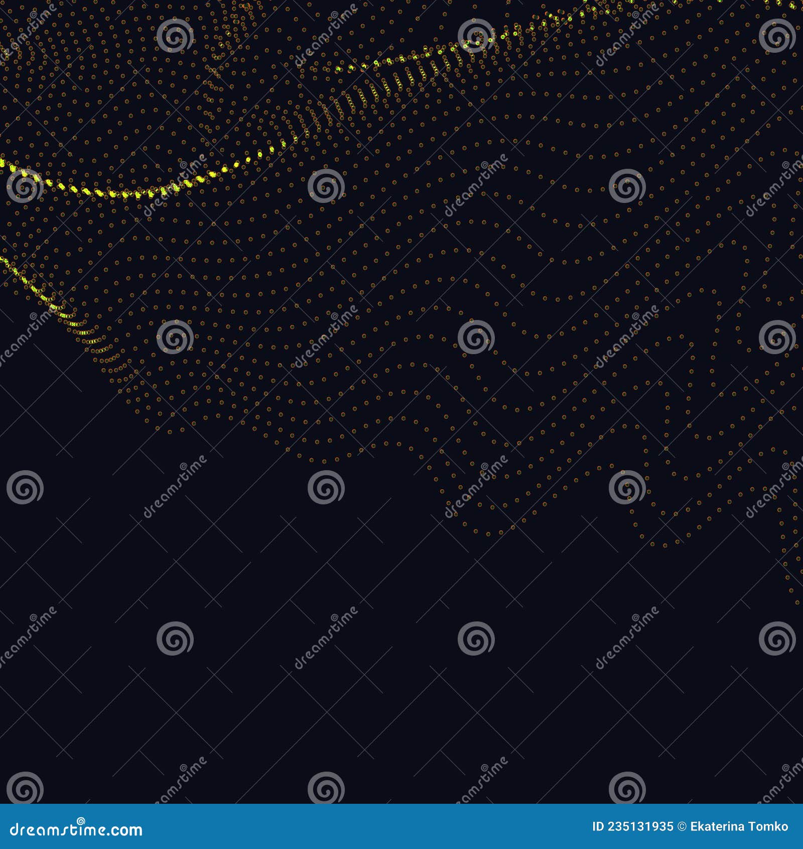 Gold Dotted Wave Pattern. Design Element. Vector Abstract Background ...