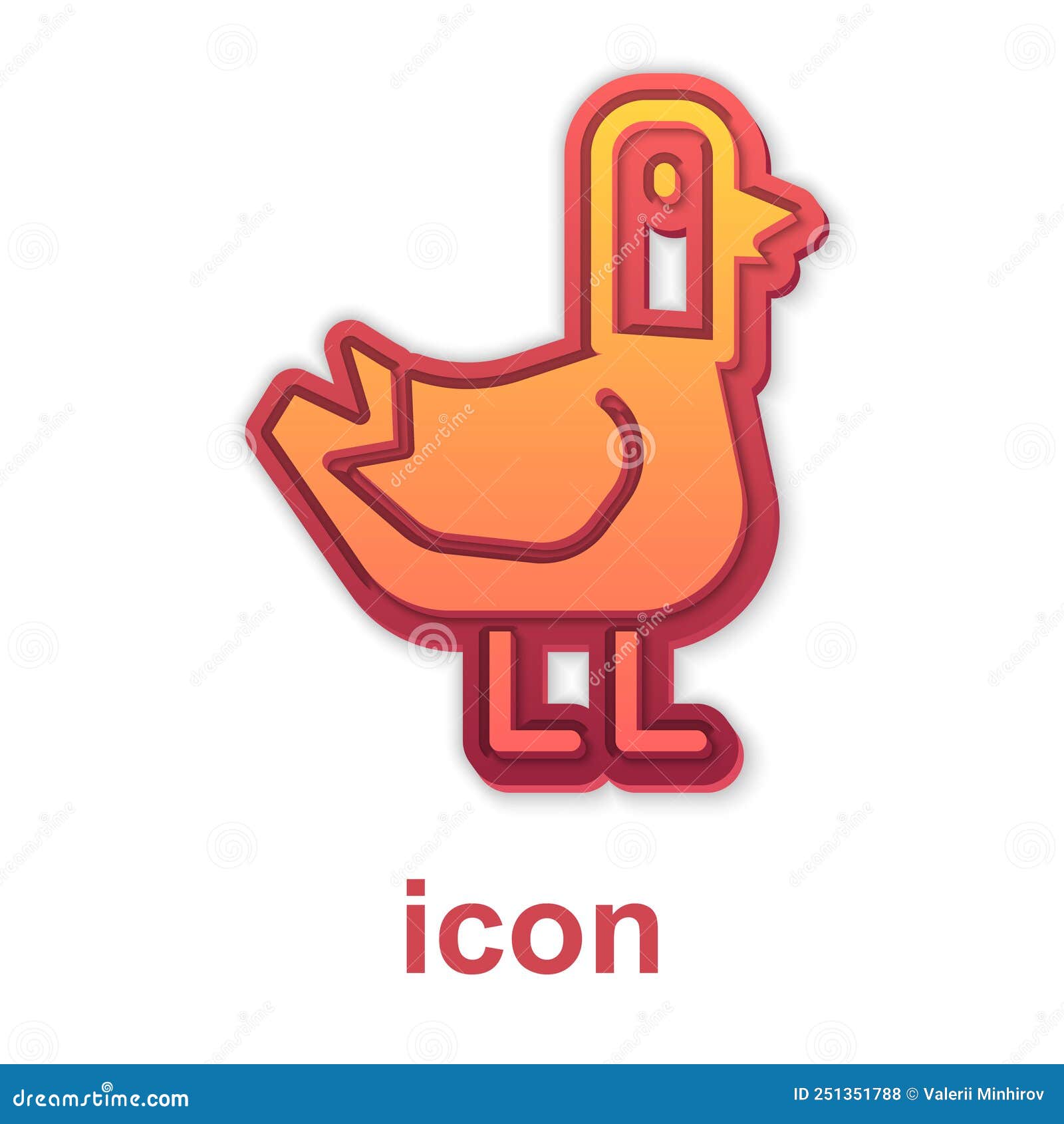 Gold Dove Icon Isolated on White Background. Vector Stock Illustration ...