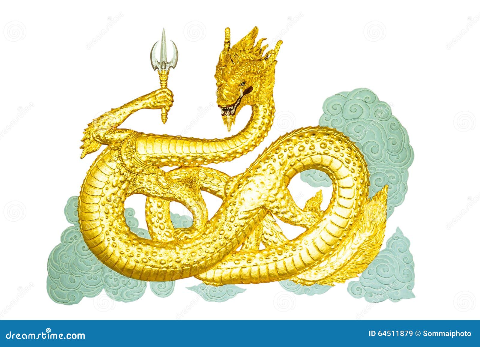 Gold dragon stock image. Image of dragon, animal, symbol - 64511879