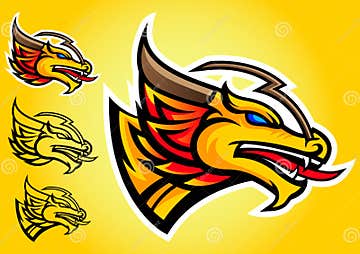 Gold Dragon Logo Vector Emblem Stock Vector - Illustration of vector ...