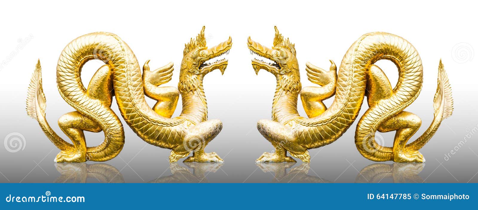Gold dragons stock image. Image of statue, decoration - 64147785