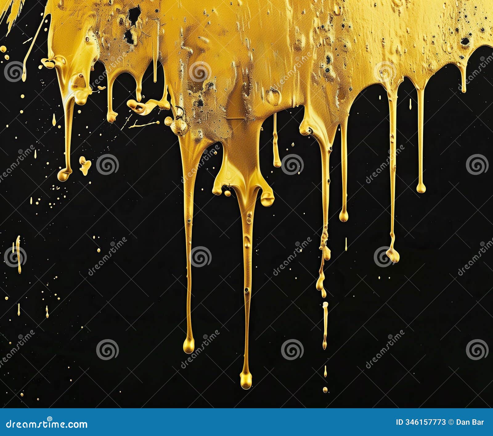 Gold Drip Splash on a Black Background, Generative AI Stock ...