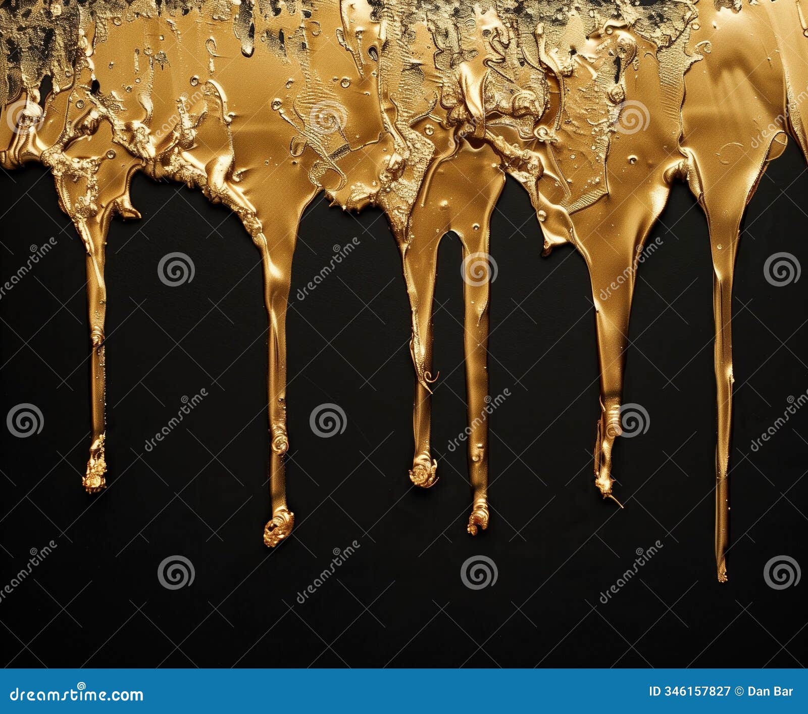 Gold Drip Splash on a Black Background, Generative AI Stock ...
