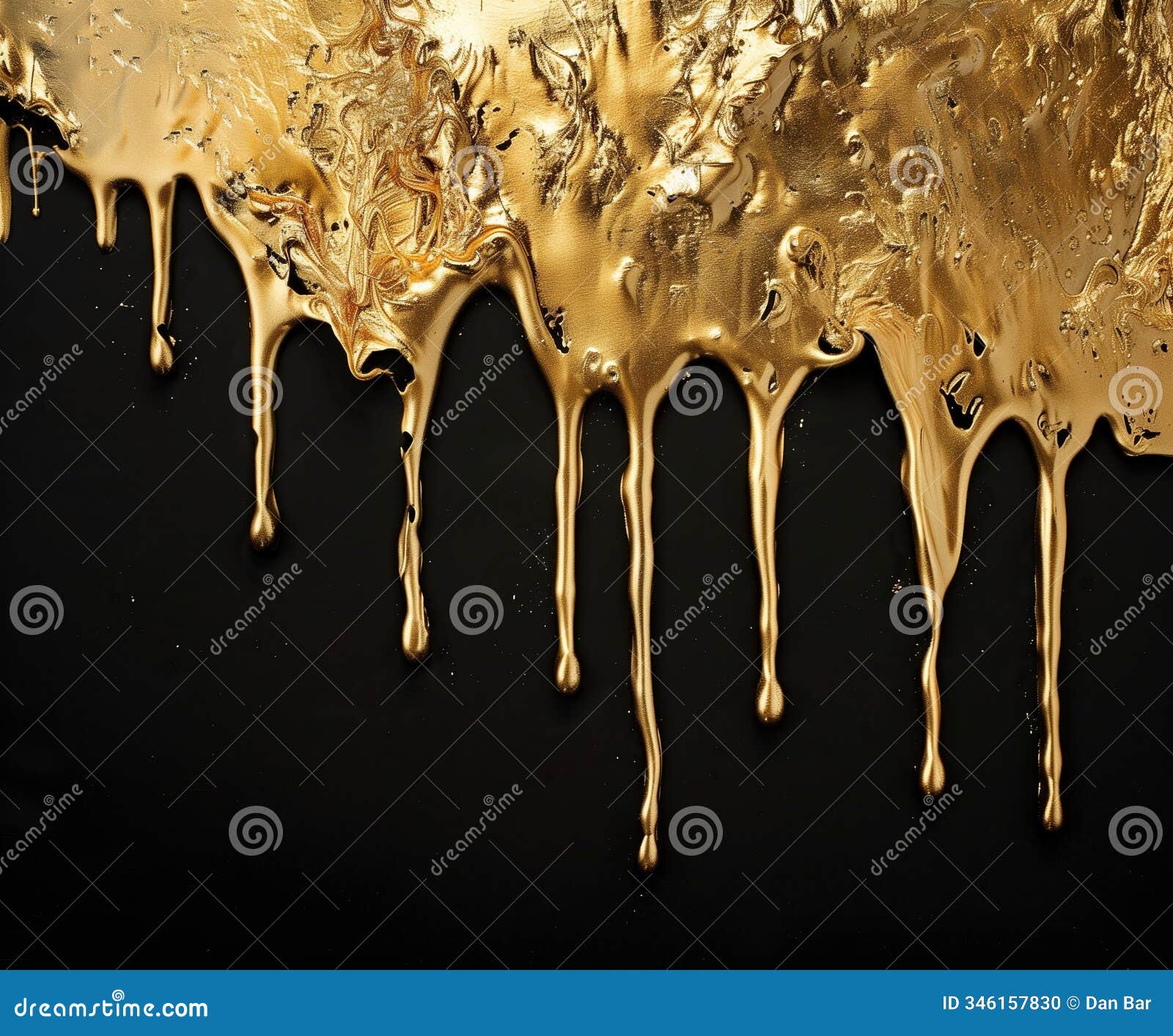 Gold Drip Splash on a Black Background, Generative AI Stock ...