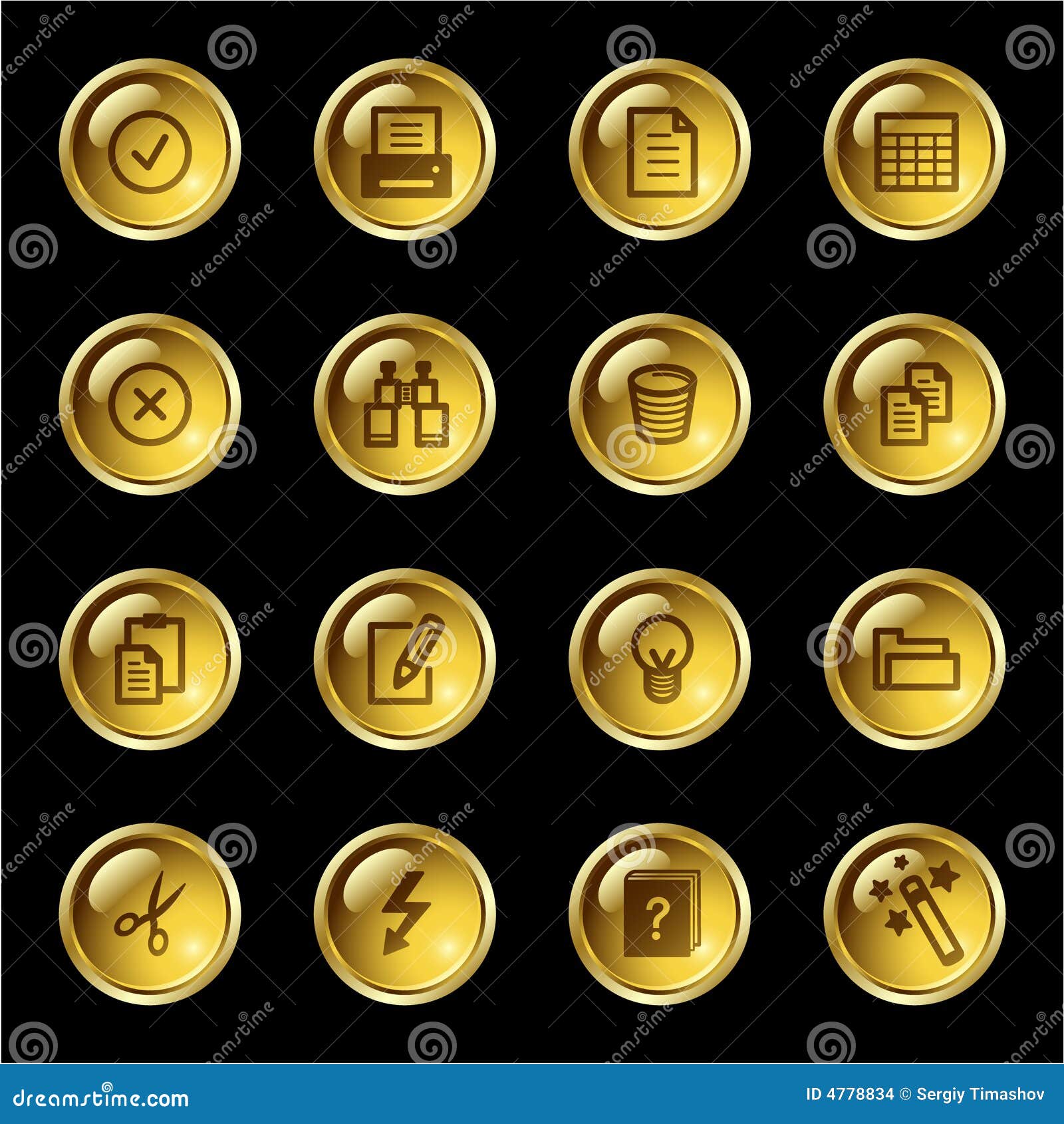 Gold drop document icons stock vector. Illustration of icons - 4778834