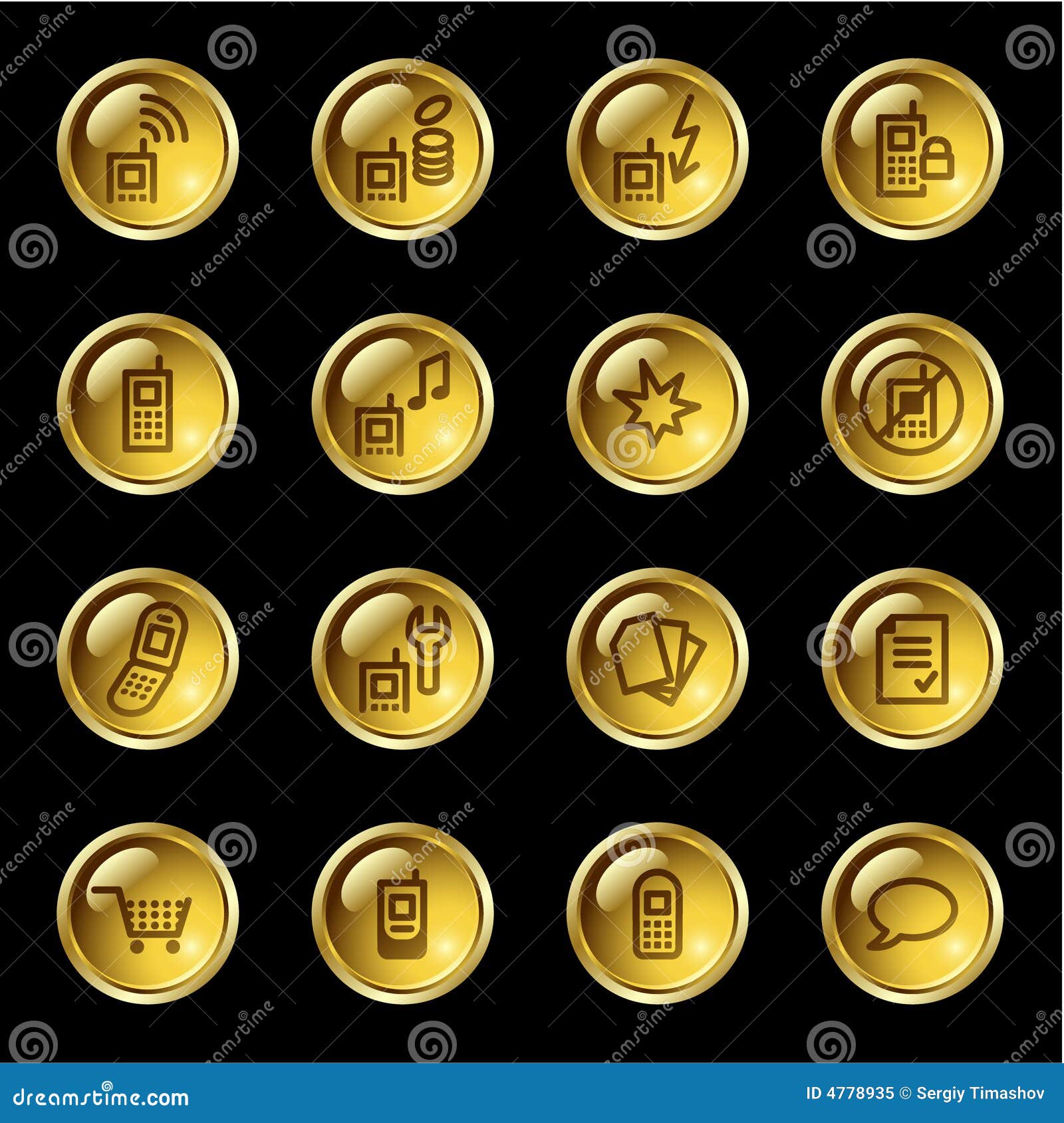 Gold Drop Mobile Phone Icons Stock Vector - Illustration of funds ...