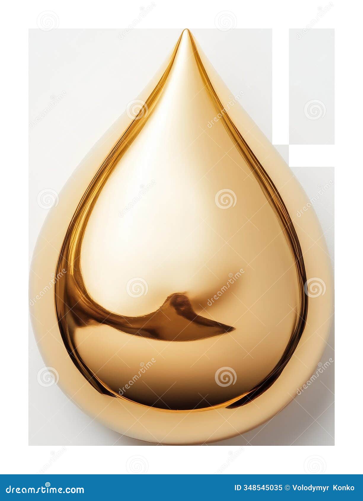 Gold Drop Sculpture with Reflective Surface, Minimalist Art Stock ...