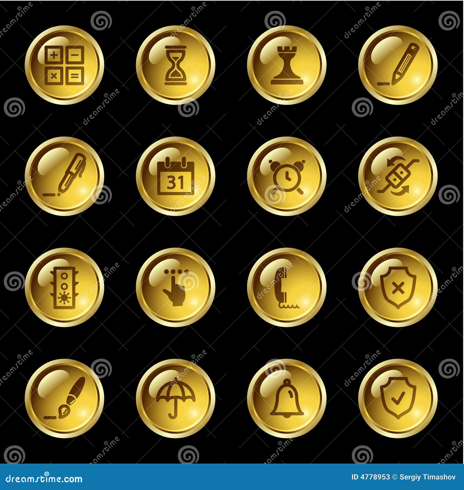 Gold drop software icons stock vector. Illustration of games - 4778953