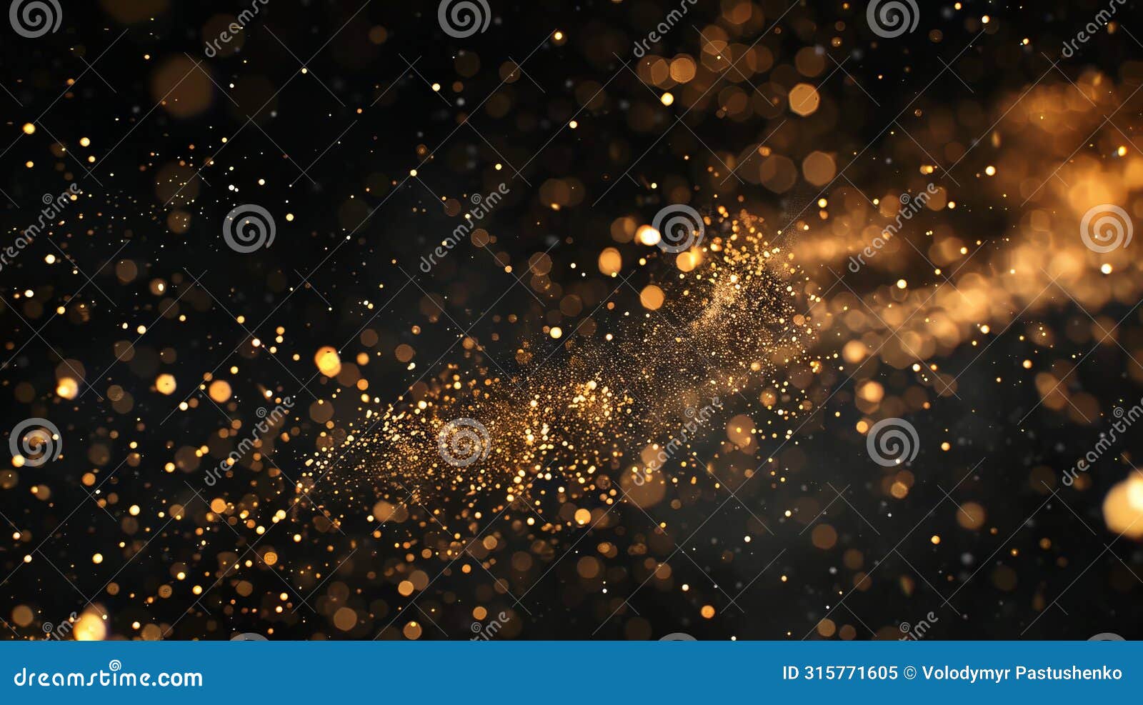 Gold Dust on Black Background Stock Image - Image of outdoor, night ...