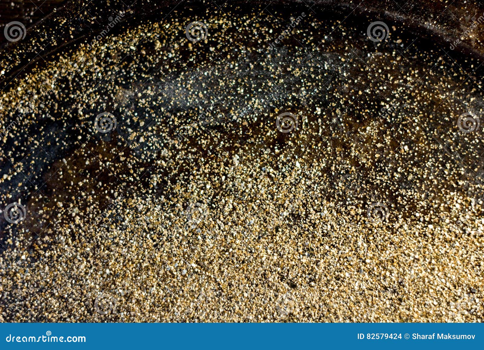 Gold Dust on Black Background. Christmas Decoration. Stock Photo ...