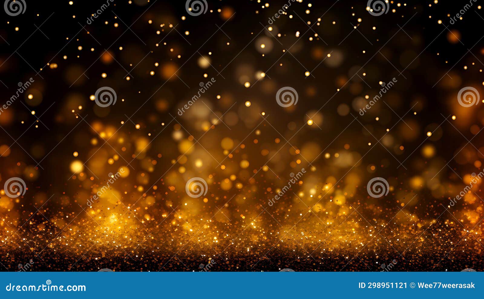 Gold Dust Falling on a Black Background Stock Illustration ...