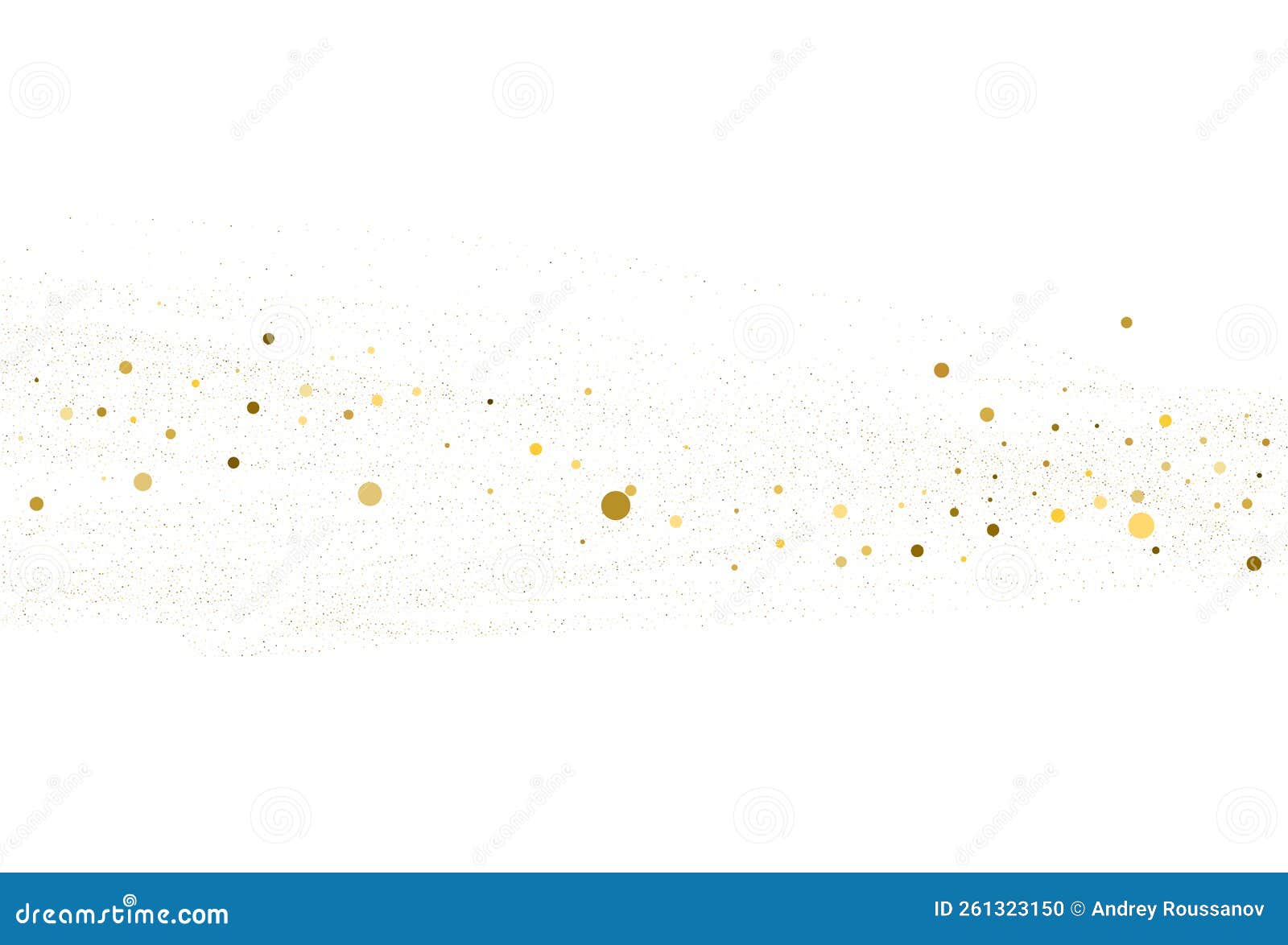 Gold Dust, Light Gold Glitter Round Confetti Background. Stock Vector ...