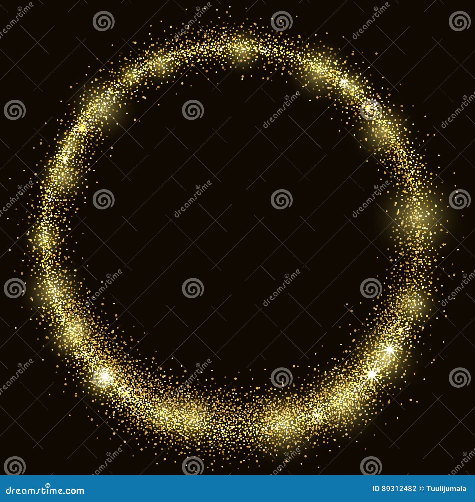 Gold Dust Shiny Ring Vector Template. Stock Vector - Illustration of ...