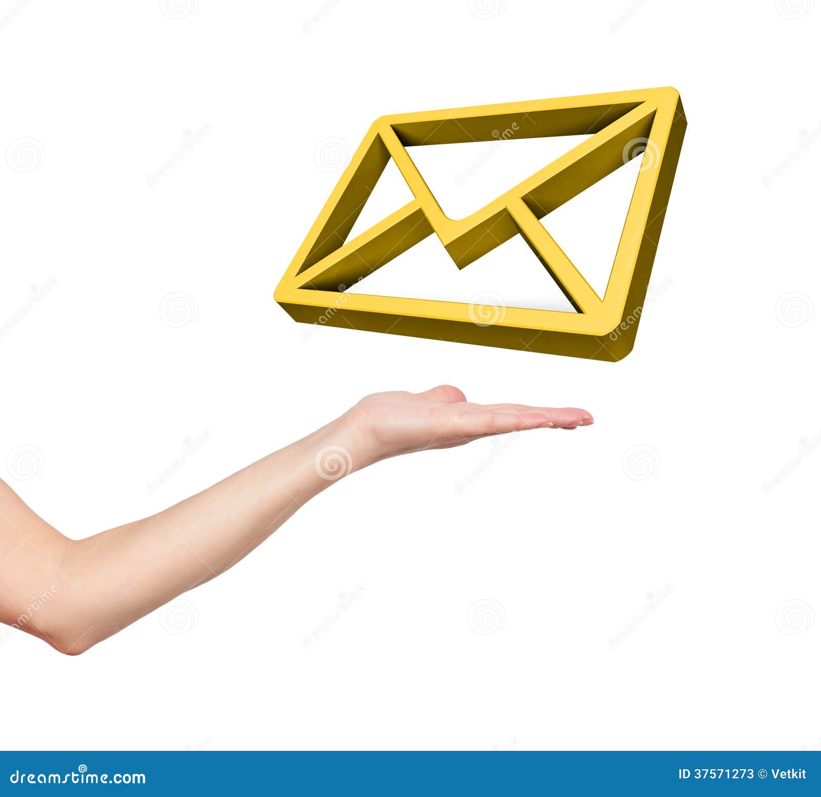 Gold e-mail sign stock illustration. Illustration of communication ...